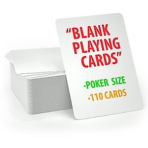 WJPC 110PCS Poker Size Blank Playing Cards, Index Flash Cards, Learning Cards For DIY Game Card Writing Drawing Painting