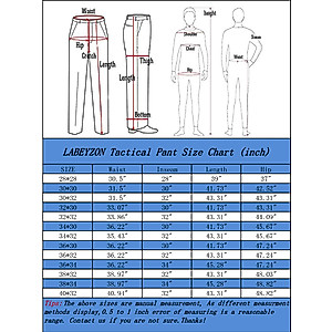 LABEYZON Men's Outdoor Work Military Tactical Pants Lightweight Rip-Stop Casual Cargo Pants Men (Black, 36W x 30L)