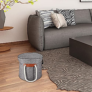 Fuoliystep Toy Storage Basket,Toy Organizer and Play Mat, Foldable Storage Basket Box with Drawstring Storage Bag Oxford Fabric Toy Storage Organizer with Detachable Playing Blanket and Basket Lid (B)