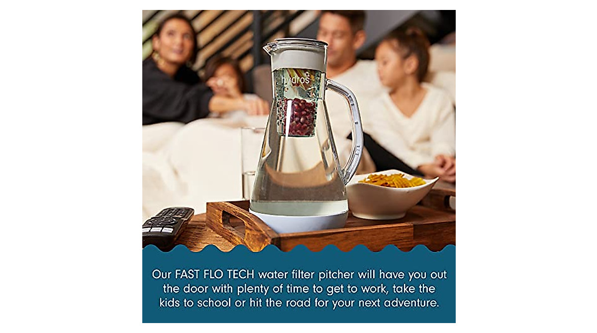 Hydros Water Filter Pitcher - 64 oz Fast Filtration