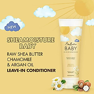 SheaMoisture Baby Leave-In Conditioner for Curly Hair Raw Shea, Chamomile and Argan Oil Moisturizes and Helps Detangle Delicate Curls and Coils 10.3 oz