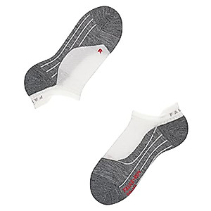 FALKE Men's RU4 Endurance Running Socks, Athletic No Shows, Medium Cushion, Breathable Quick Dry, Organic Cotton, White (White-Mix 2020), 9-10, 1 Pair