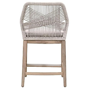 Star International Furniture Woven Loom 26" Fabric Outdoor Counter Stool - Gray