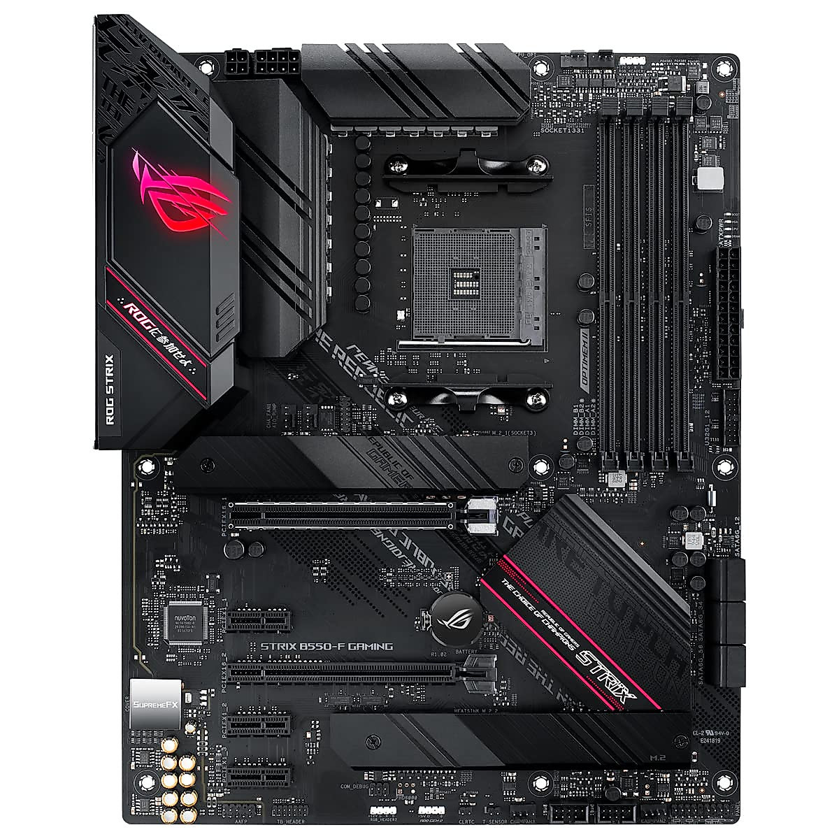 ASUS ROG Strix B550-F Gaming Motherboard Gaming ATX, AMD B550, Socket AM4, DDR4, PCI 4.0, Intel 2.5GB LAN, 2xM.2, ASUS Optimem II, USB 3.2 Gen 2, Aura Sync RGB, Black