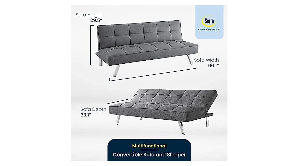 Serta Rane Convertible Sofa Bed - Stylish Comfort