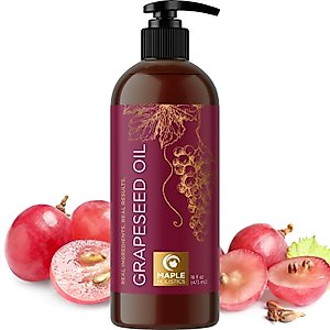 Pure Cold Pressed Grapeseed Oil - Hydrating Grapeseed Oil for Hair Skin and Nails Plus Carrier Oil for Essential Oils Mixing - Pure Grapeseed Oil for Skin Beauty DIYs and Facial Skin Care Products