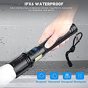 Cinlinso Flashlights High Lumens Rechargeable, 990,000 Lumens Super Bright Led Flashlight, 7 Modes with COB Light, IPX6 Waterproof, Handheld Powerful Flash Light for Hu∩ting, Camping, Emerge∩cies