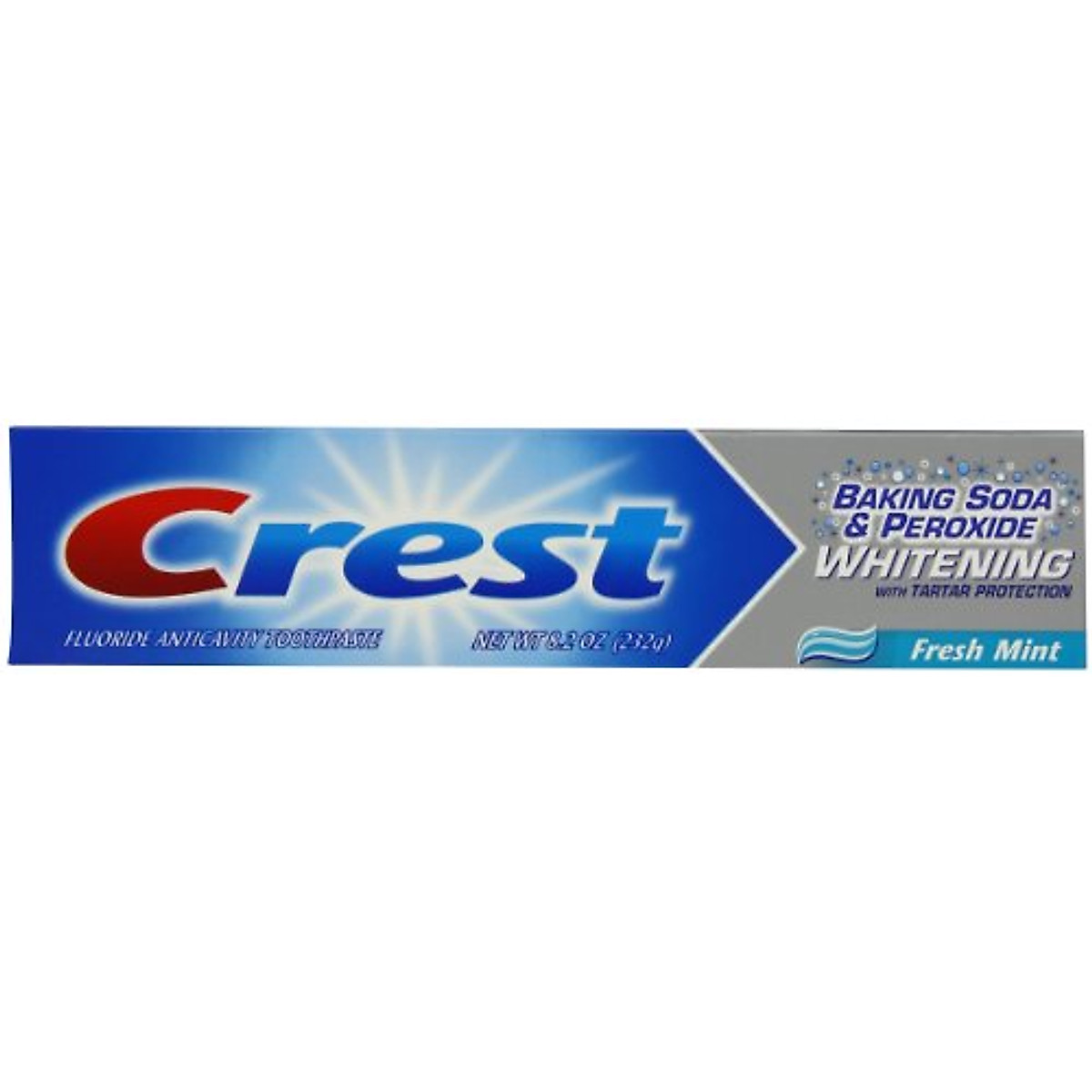 Crest Baking Soda And Peroxide Whitening With Tartar Protection Fresh Mint Flavor Toothpaste 8.2 Oz (Pack of 6)