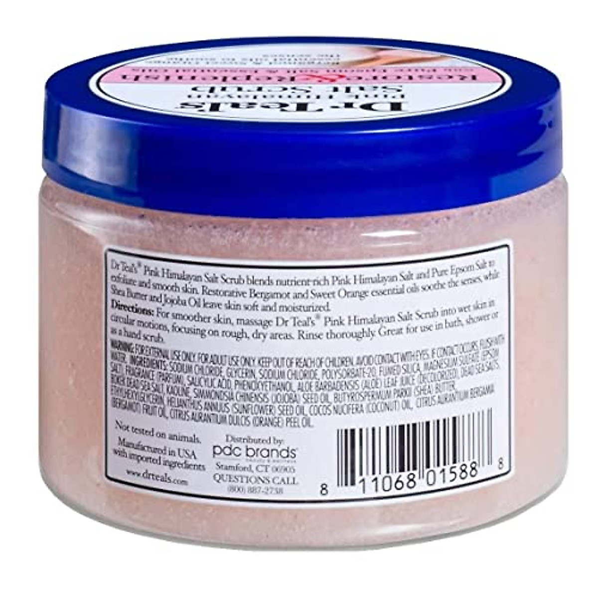 Dr Teal's Body Scrub with Pure Epsom Salt, Restore & Replenish with Pink Himalayan Salt, 16 oz
