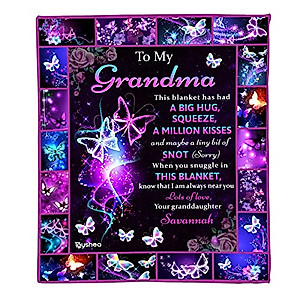 Toyshea to My Grandma Blanket Grandma Gift Blankets Soft Fleece Sherpa Throws Personalized Grandmother Gifts for Mothers Day from Grandchildren Grandson Granddaughter Gift for Birthday Christmas