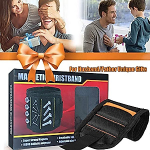 Magnetic Wristband Mens Gifts for Birthday Father's day Christmas, Unique Tool for Holding Screws Gadgets Gift for Dad, Husband, Boyfriend, Handyman mechanics