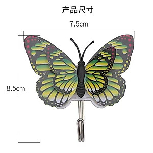 Generic 8 Pcs Self Adhesive Hooks,Butterfly Wall Hooks Hanger, Bathroom Hooks,Household Storage Hooks,Stick on Hooks for Kitchen Bathroom,Glass Window Hanging Suction Cups Sucker, werf13