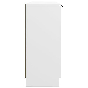 loibinfen Sideboard Buffet Server Storage Cabinet with 3 Doors, Console Table Home Kitchen Sideboard Dining Room Furniture Entryway Cupboard, White 35.6"x11.8"x27.6" -AA