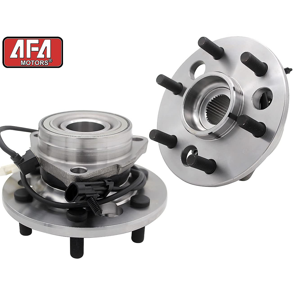 Afa Motors 515024 Front Wheel Bearing Hub Assembly 4WD Replacement for Chevrolet K1500 K2500 Suburban Tahoe, GMC K1500 K2500 Suburban Yukon, Cadillac Escalade Hub Bearing 6 Lugs 2 Pack