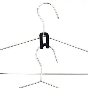 WARMBUY Velvet Hanger Connector Hooks for Closet Space Saving Cascading Hanger Organizer, Black, 40 Pack