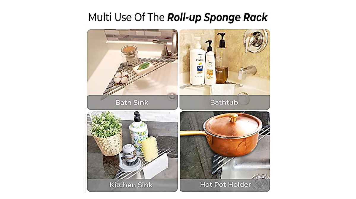 Roll Up Sponge Holder - Perfect for Kitchen & Bathroom