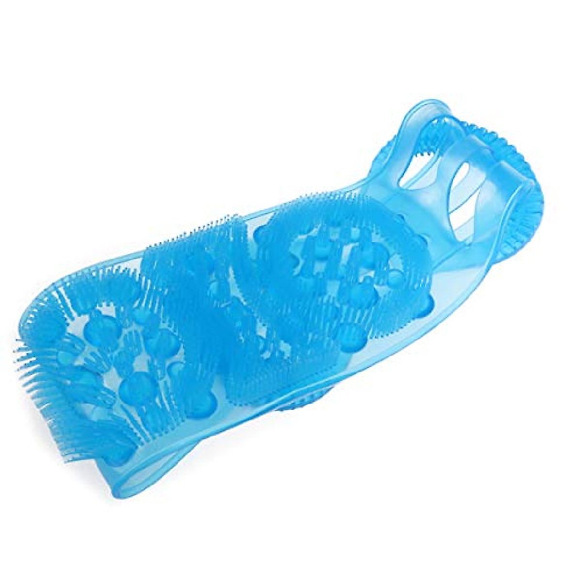 TOPBATHY Silicone Back Scrubber Belt Exfoliating Scrubbing Strap Towel Back Washer for Men & Women (Blue)