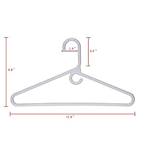 Quality White Plastic Hangers 30 Pack - Super Heavy Duty Plastic Clothes Hanger Multipack - Thick Strong Standard Closet Clothing Hangers with Hook for Scarves and Belts-17 Coat Hangers (White, 30)