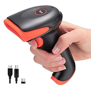 Tera Pro Wireless 2D QR Barcode Scanner 3 in 1 Bluetooth & 2.4GHz Wireless & USB Wired Connection Connect Smart Phone Tablet PC Image Bar Code Reader with Vibration Alert Model HW0002-O