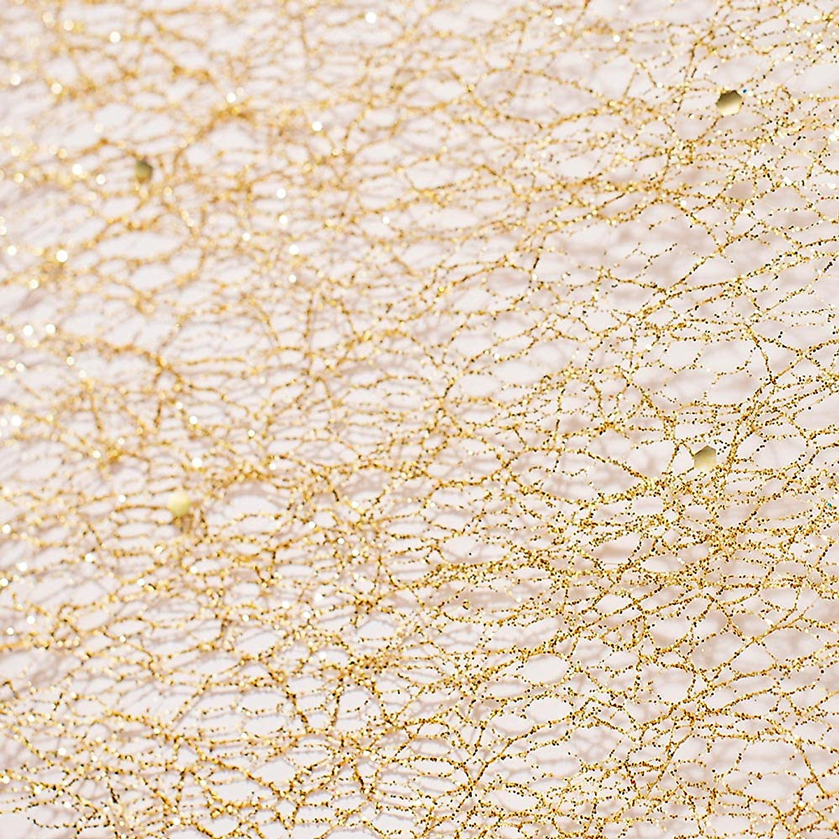 Anderson's Gold Glitter Mesh Fabric Roll, 19 Inches x 5 Yards, Decorative Wedding Fabric for Wedding Reception, Baby Shower, Gender Reveal, Prom, Homecoming, Tables, Party