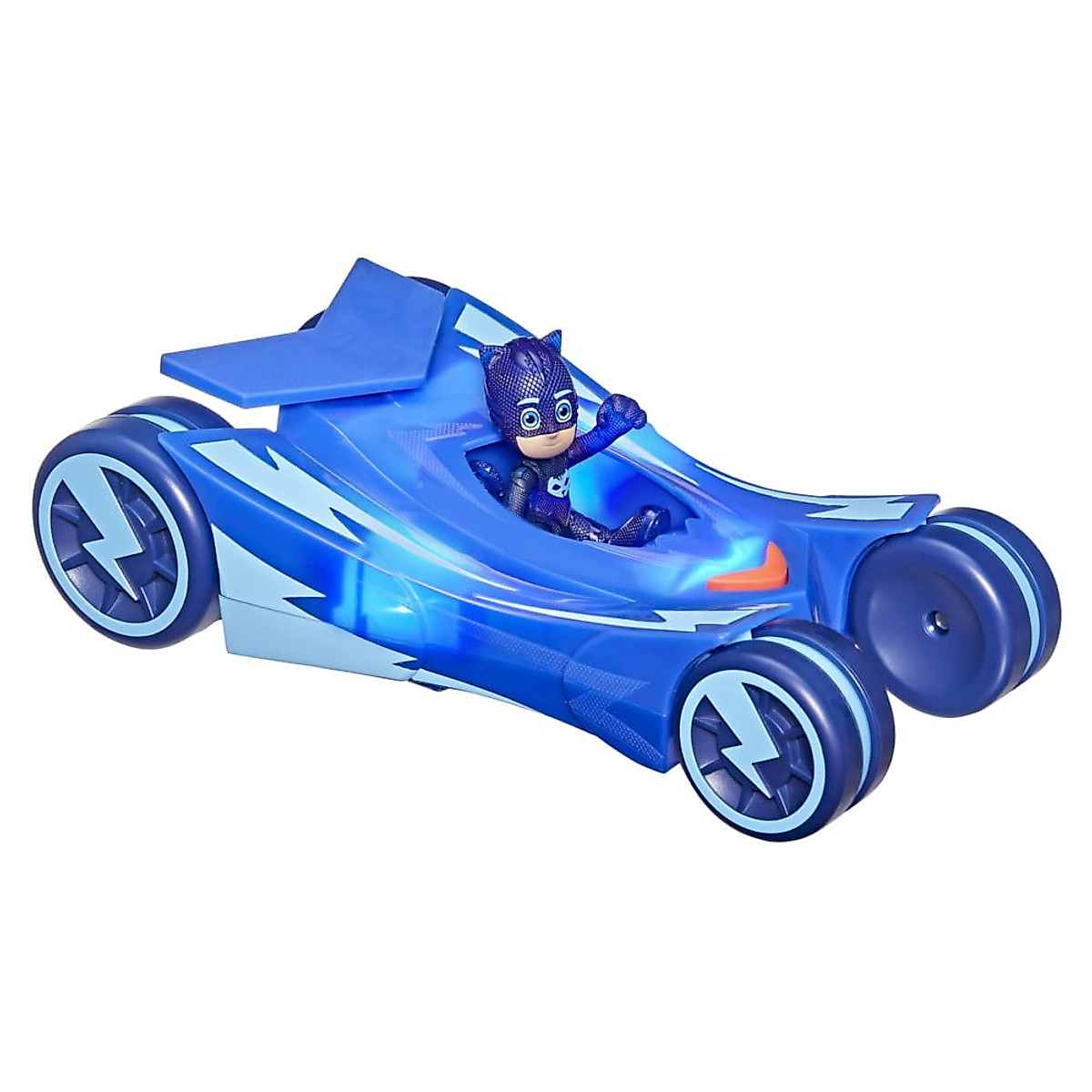 PJ Masks Glow & Go Cat-Car Preschool Toy Vehicle, Catboy Car Light Up Racer with Catboy Action Figure for Kids Ages 3 and Up