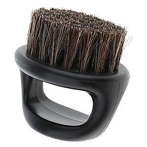 MonkeyJack Salon Barber Wood Bristles Hair Beard Cleansing Grooming Brush Men's Mustache Shaping Comb - Black