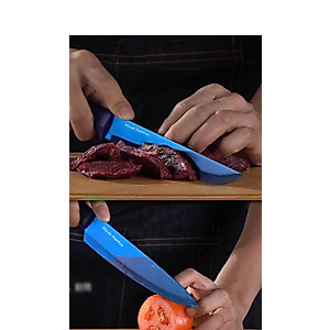 Mizuki Nianhua Knife Set,Blue Kitchen Knife Chef Set, Kitchen Knife Set Stainless Steel, Kitchen Knife Set Dishwasher Safe with Sheathes