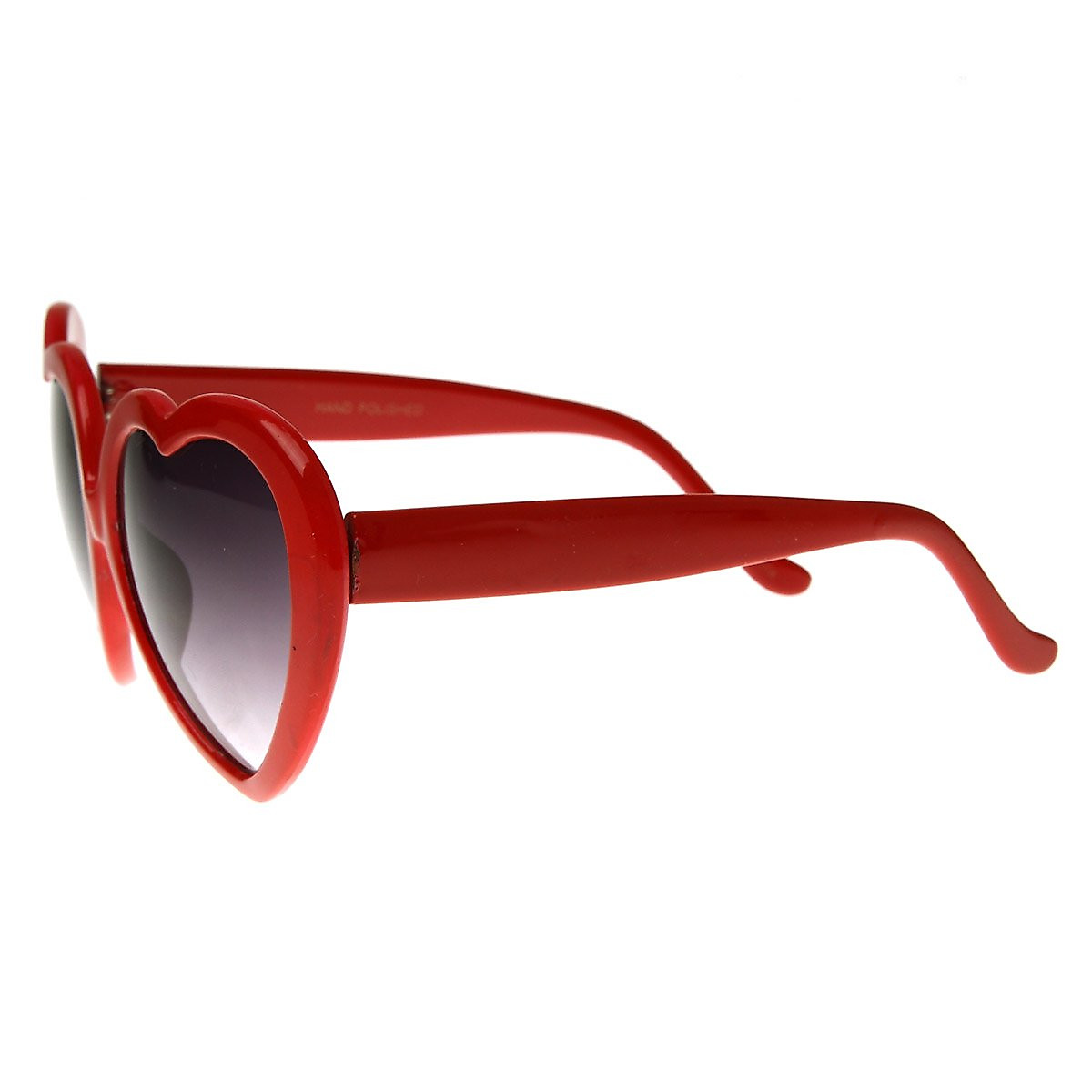 zeroUV Large Oversized Womens Heart Shaped Sunglasses Cute Love Fashion Eyewear (Red)