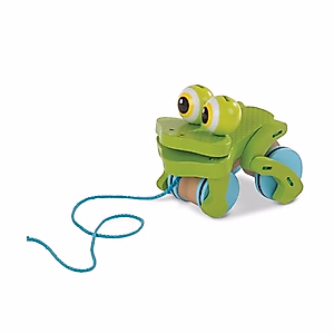 Melissa & Doug First Play Frolicking Frog Wooden Pull Toy - Developmental Duck Pull Toy For Toddlers Ages 1+