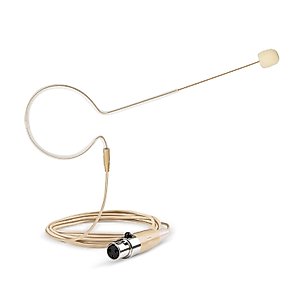Sujeetec Headset Headworn Microphone - 3 Pin Mini XLR Head Microphone for AKG Samson Wireless System & Bodypack Transmitter – Beige Single Earhook Omnidirectional Headset Head Mic