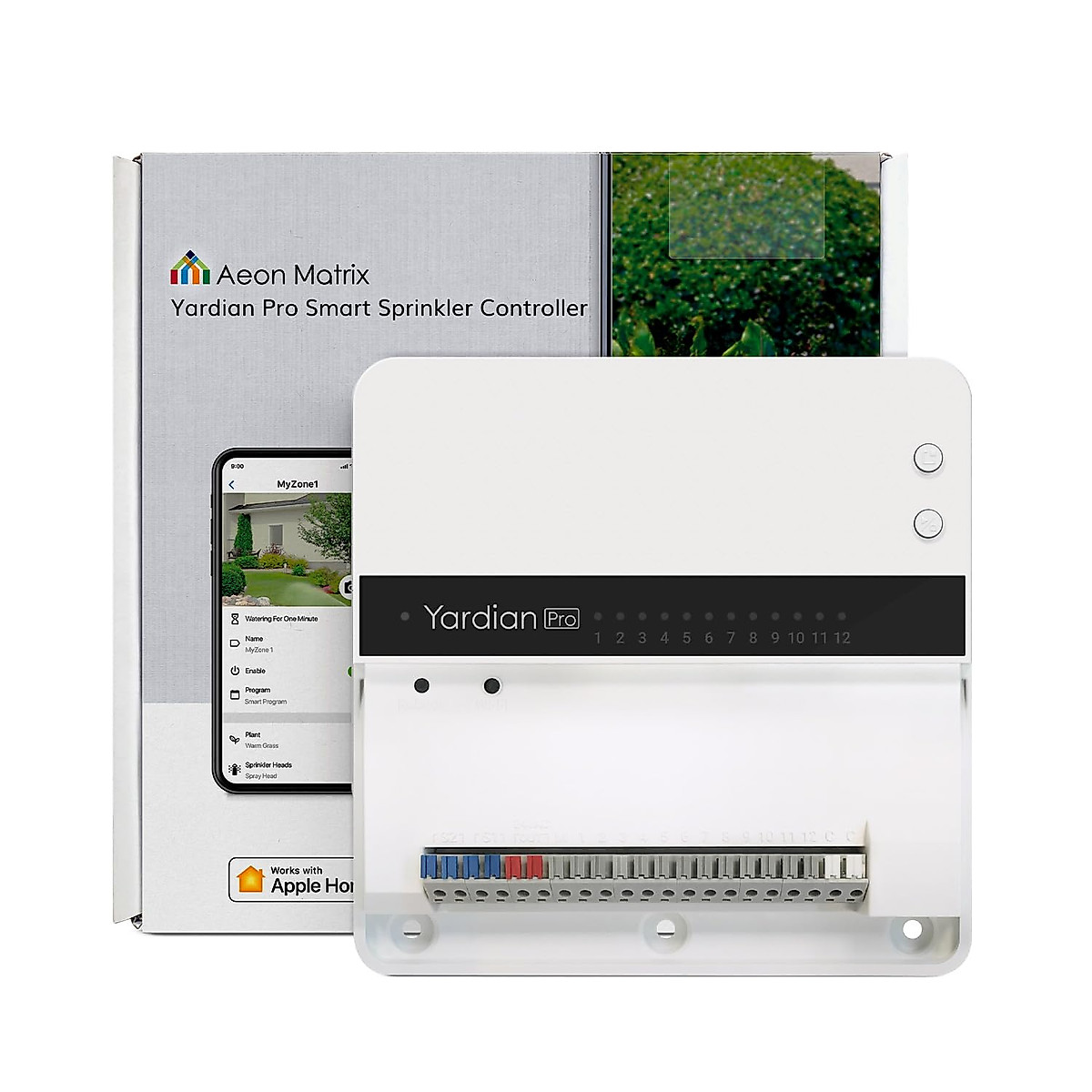 Aeon Matrix Yardian Pro Smart Sprinkler Controller with Instant Button Control, 8 Zone, Compatible with Amazon Alexa, Apple HomeKit, Google Home, Google Assistant, IFTTT