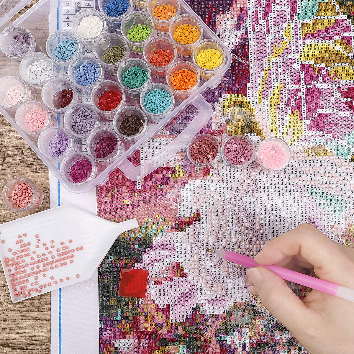 SGHUO 4pack 60PCS 5D Embroidery Diamond Painting Box Storage Containers