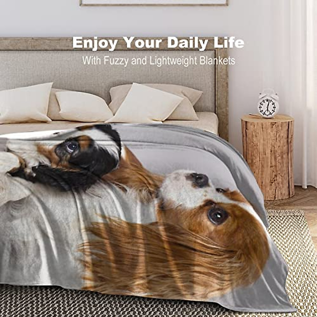 Cavalier King Charles Spaniel, Fleece Blanket Ultra-Soft Cozy Plush Blanket Throw Blankets Couch Chair Living Room Air Conditioning Cool Blankets, 50"*60"