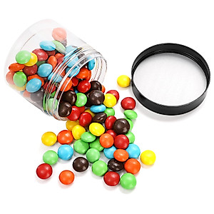 Tosnail 24 Pack 5 oz Clear Plastic Jars with Black Lids, Leak-Proof Round Food Safe Storage Container Can for Kitchen Use, Beauty Products, Spices and More