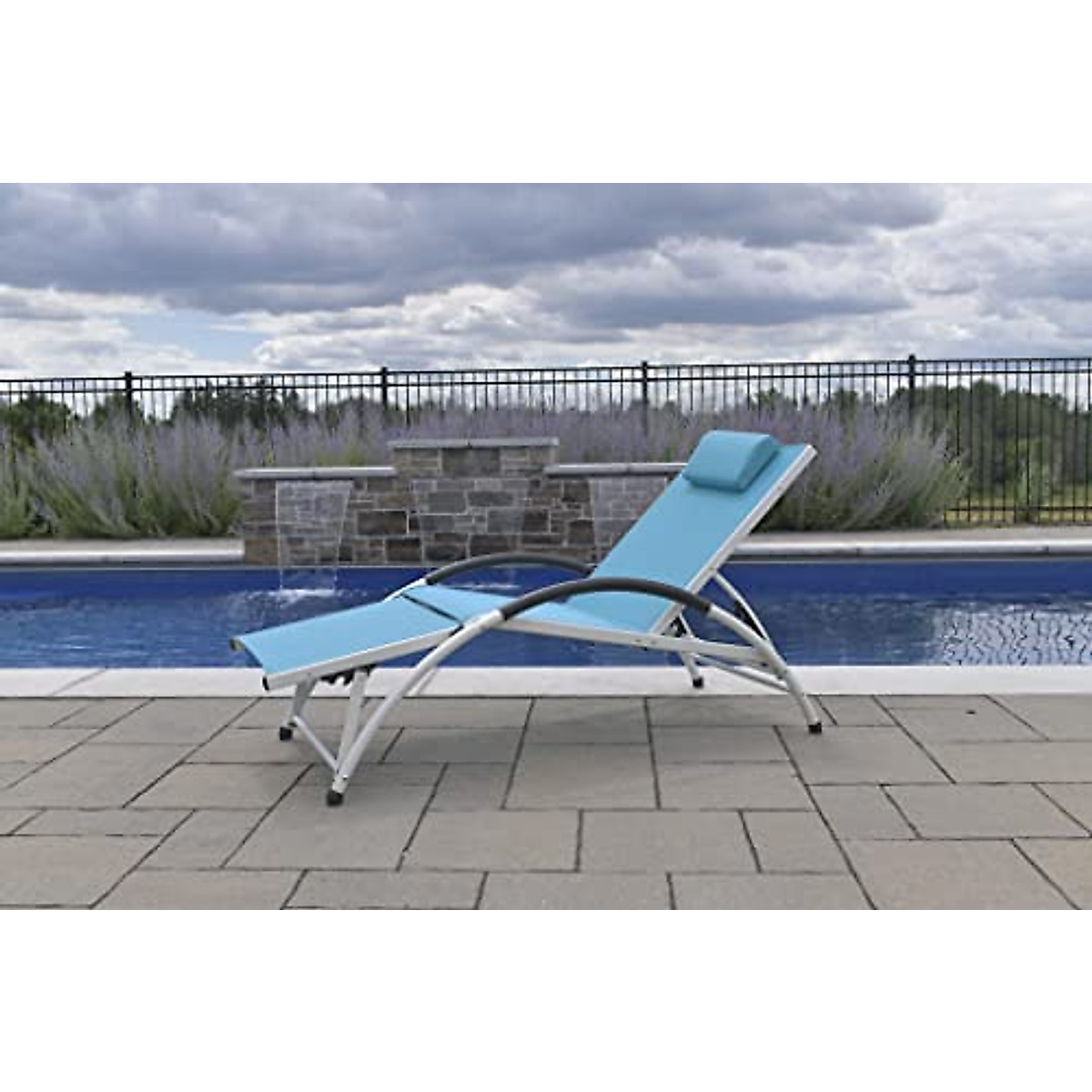 Vivere DKDSUN-TT Aluminum Dockside Sun Lounger, True Turquoise