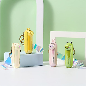 Handheld Mini Fan, 3 IN 1 Hand Fan, Portable USB Rechargeable Small Pocket Fan, 500Mah Battery Operated Foldable Fan with Keychain, Flashlight Feature for Women,Travel,Outdoor White Rabbit