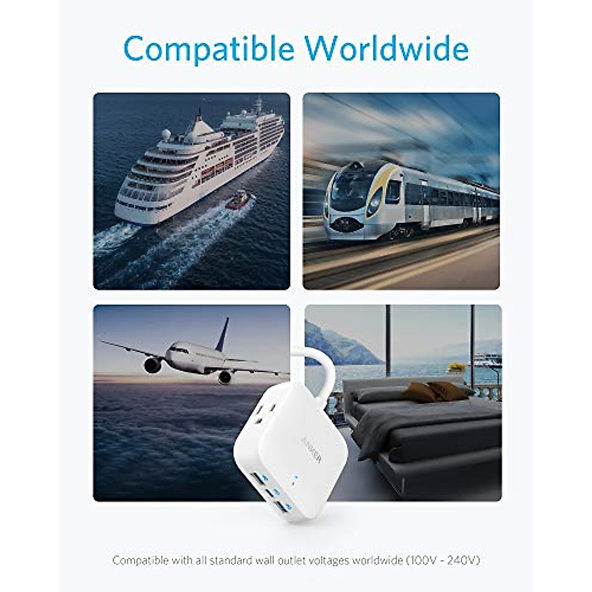 Anker Power Strip with USB C, 30W PowerPort Strip PD 2 Mini with 2 Outlets & 3 USB (18W USB C), 5 ft Cord, Flat Plug, high-Speed Charge to Phones, Tablets, for Hotel, Dorm Room, Cruise Ship and Home