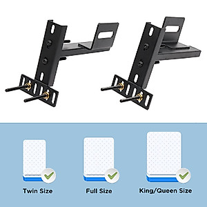 Goyappin Headboard Brackets, Adjustable Bed Headboard Wall Mounting Brackets, Universal Headboard Brackets for Metal Bed Frame, Black Footboard Extension Kit for Twin Full Queen King Size Bed