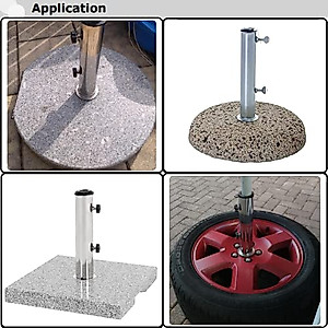 Universal Granite Umbrella Stand Tube Outdoor, Stone Umbrella Stainless Steel Tube Base for Outside, Heavy Duty Marble Flag Pole Stake Holder, Table Umbrella Tube Bracket,DIY Metal Tube Umbrella Mount