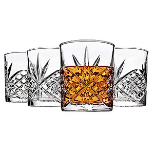 Godinger Bar Set - Cocktail Shaker, Stainless Ice Bucket, 4 Old Fashioned Glasses, Tongs and Tray - Dublin Collection