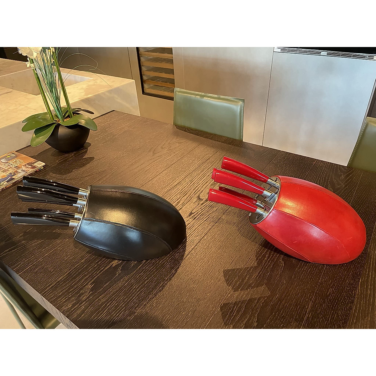 Berkel Elegance Sense Red 5 pc Knife Block/Red Knife Block / 5 Set of Knives Included/Set of knives for different uses/Designed so that you always have the perfect knife/Elegant Knife Block