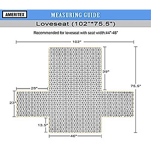 Ameritex Loveseat Cover Water-Resistant Quilted Furniture Protector with Back Nonslip Paws Slipcover for Dogs, Kids, Pets Loveseat Slipcover Stay in Place for Leather (Burgundy, 46'')