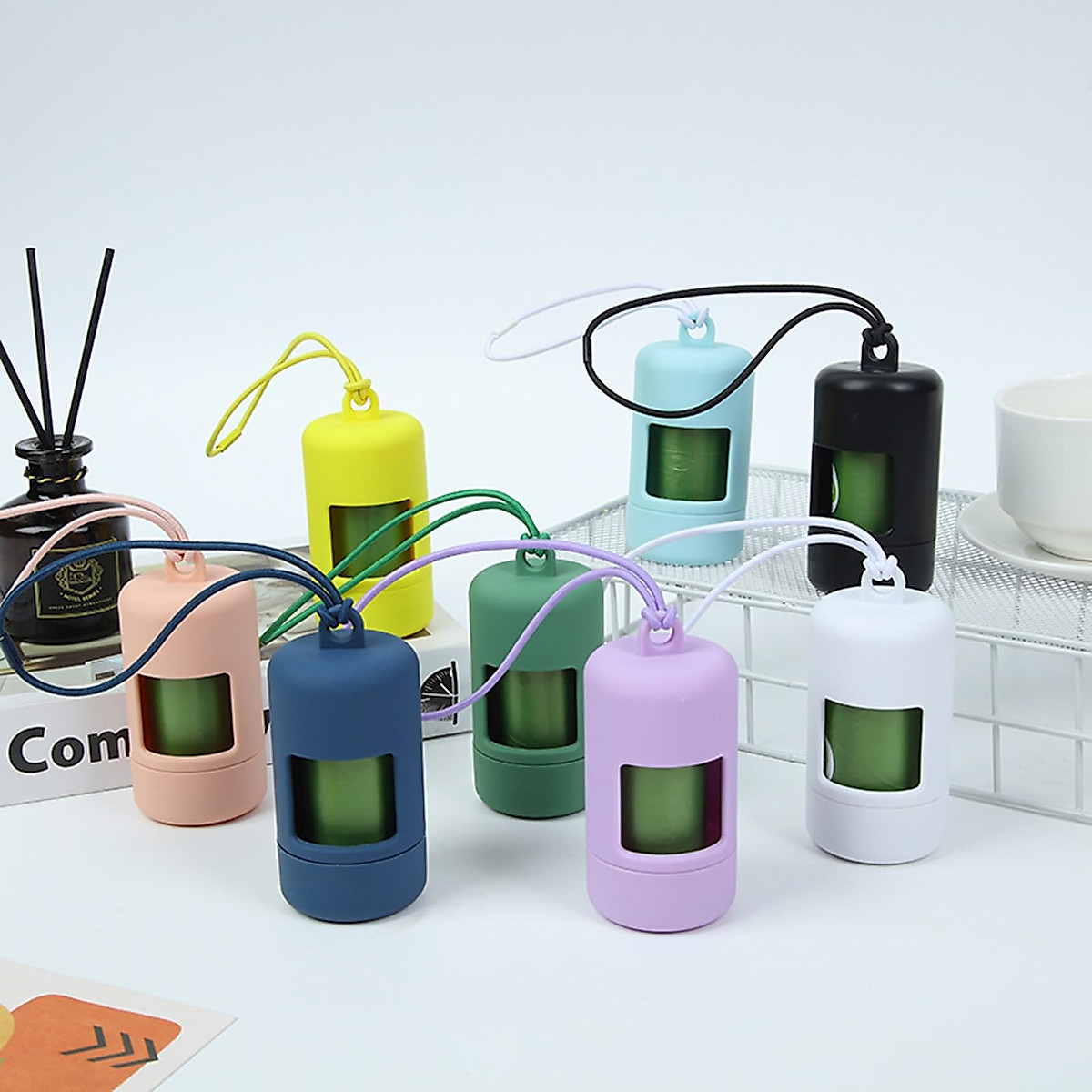 Libcflcc Dog Poop Bag Holder, Dog Poop Bag Dispenser, Pet Waste Bag Dispenser, Convenient Eco-friendly Solution for Pet Waste Management, Pet Waste Bag Holder White