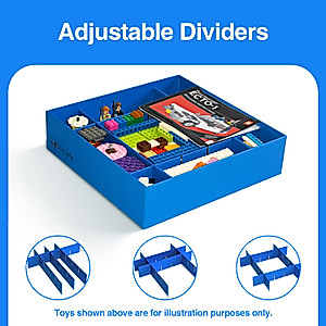 Blue Lake ECOLIFE Storage Box for storing Lego Toys Recyclable Plastic Free Toys Crafts Storage Organizer for Kids Environmentally Friendly (Blue)