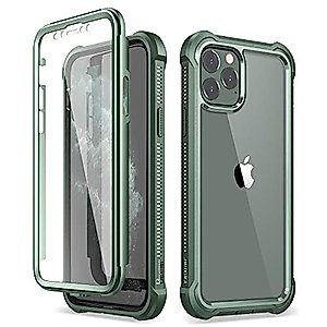 Dexnor iPhone 11 Pro Case with Screen Protector Clear Rugged Full Body Protective Shockproof Hard Back Defender Dual Layer Heavy Duty Bumper Cover Case for iPhone 11 Pro 5.8" - Green