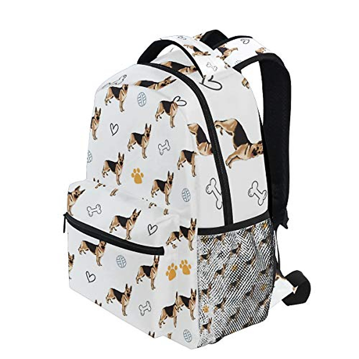Lightweight Backpack for School, German Shepherd Dog College Bag Casual Daypack Halloween Christmas Gifts for Boys Girls