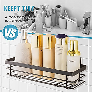 Mqafkpu Adhesive Shower Caddy, 4 Packs Shower Organizer Inside Shower No Drilling, Bathroom Organizer Rustproof Wall Mount Shower Shelves with for Bathroom & Kitchen