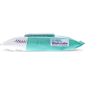 AWOW Wipes for Adults - Natural 200 Large Body Wipes for Adults Bathing, Adult Wipes for Incontinence, Unscented Bath Wipes for Adults No Rinse, 50 Count (Pack of 4)