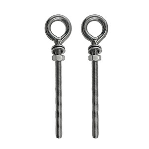 US STAINLESS 2 Pieces Stainless Steel 316 M6 Eye Bolt 6mm x 100mm Marine Grade Pitch of 1