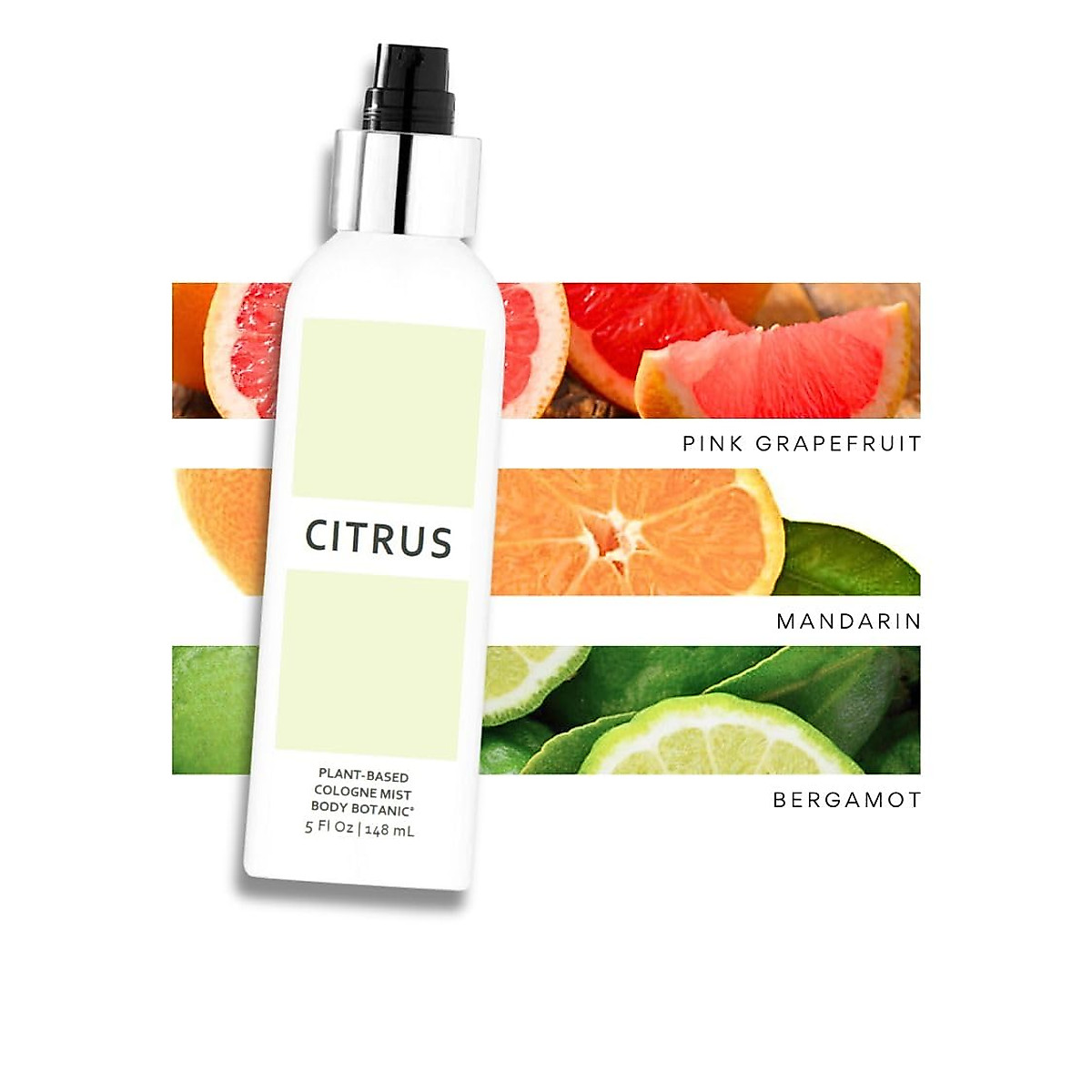 CITRUS ALCOHOL-FREE Fine Fragrance Mist by Body Botanic 5 Fl Oz 148 Ml - an Incredibly Uplifting Blend of Grapefruit, Fresh Bergamot, Mandarin and Lemon Zest (Citrus)
